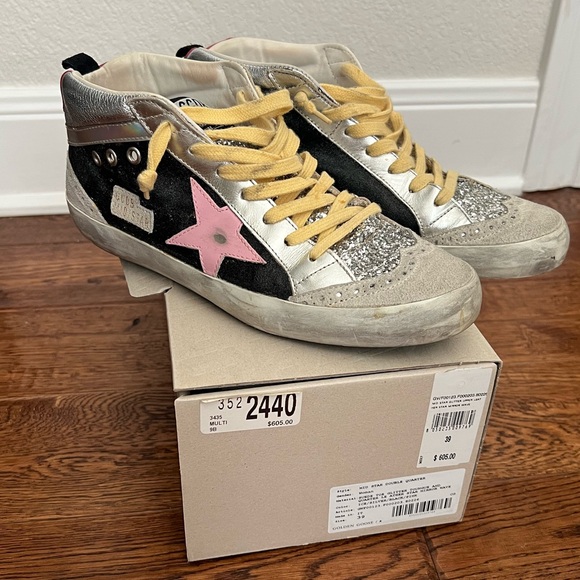 Golden Goose | Shoes | Golden Goose Mid Star Double Quarter Sparkle And ...